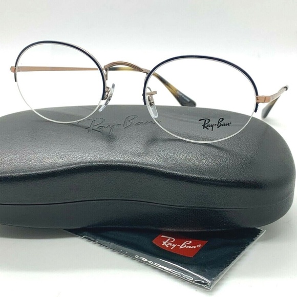 Ray-Ban | Accessories | New Rayban Frames Oval Half Rimless Blue Rose ...